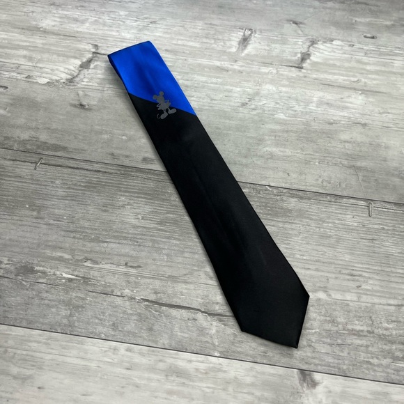 Disney | Accessories | Disney Parks Blue Black Mickey Mouse Skinny Tie ...